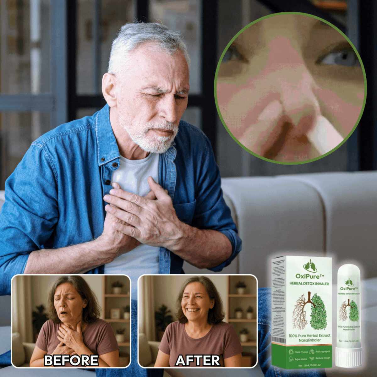 OxiPure™ Inhaler | Remove 97% of lung impurities